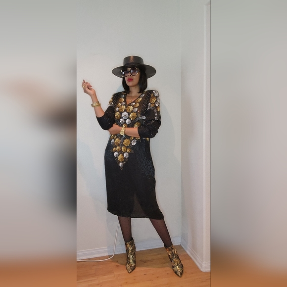 TAN-CHHO | Dresses | Vintage Tanchho Sequins And Beaded Dress | Poshmark